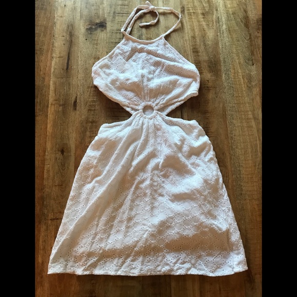 Sim & Sam | Dresses | Sim And Sam White Cut Out Halter Dress | Poshmark